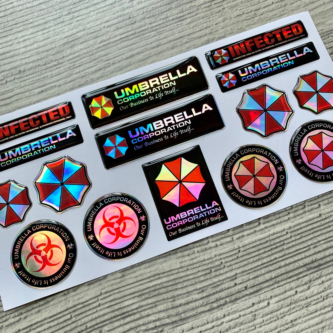 Resident Evil Umbrella Corporation 3d Domed Stickers Printed on ...