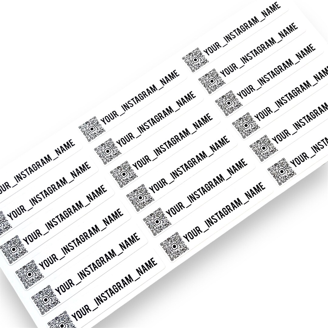 Custom QR Code Instagram Name Vinyl Stickers Personalised IG Username ...