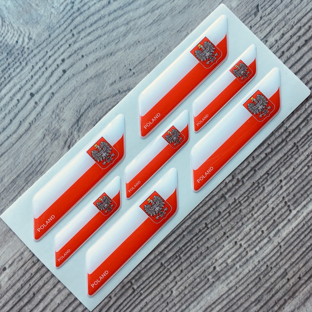 Poland Flag 3d Epoxy Resin Domed Stickers Emblems - Etsy