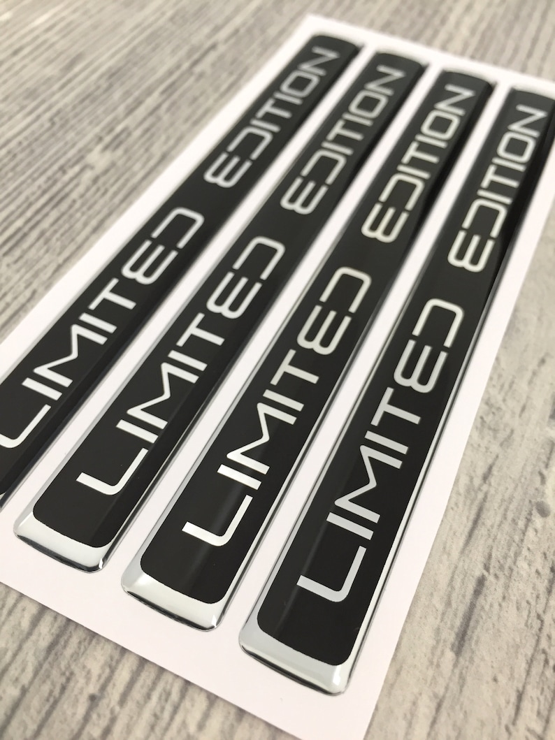 Limited Edition Chrome Black 3d Domed Stickers - Etsy