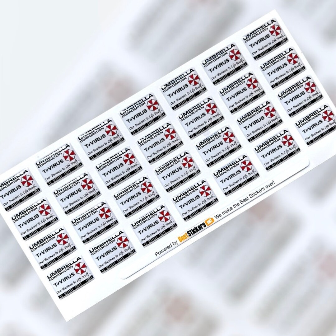 Resident Evil Umbrella Corporation T-virus 3d Domed Stickers 25x17.5mm ...