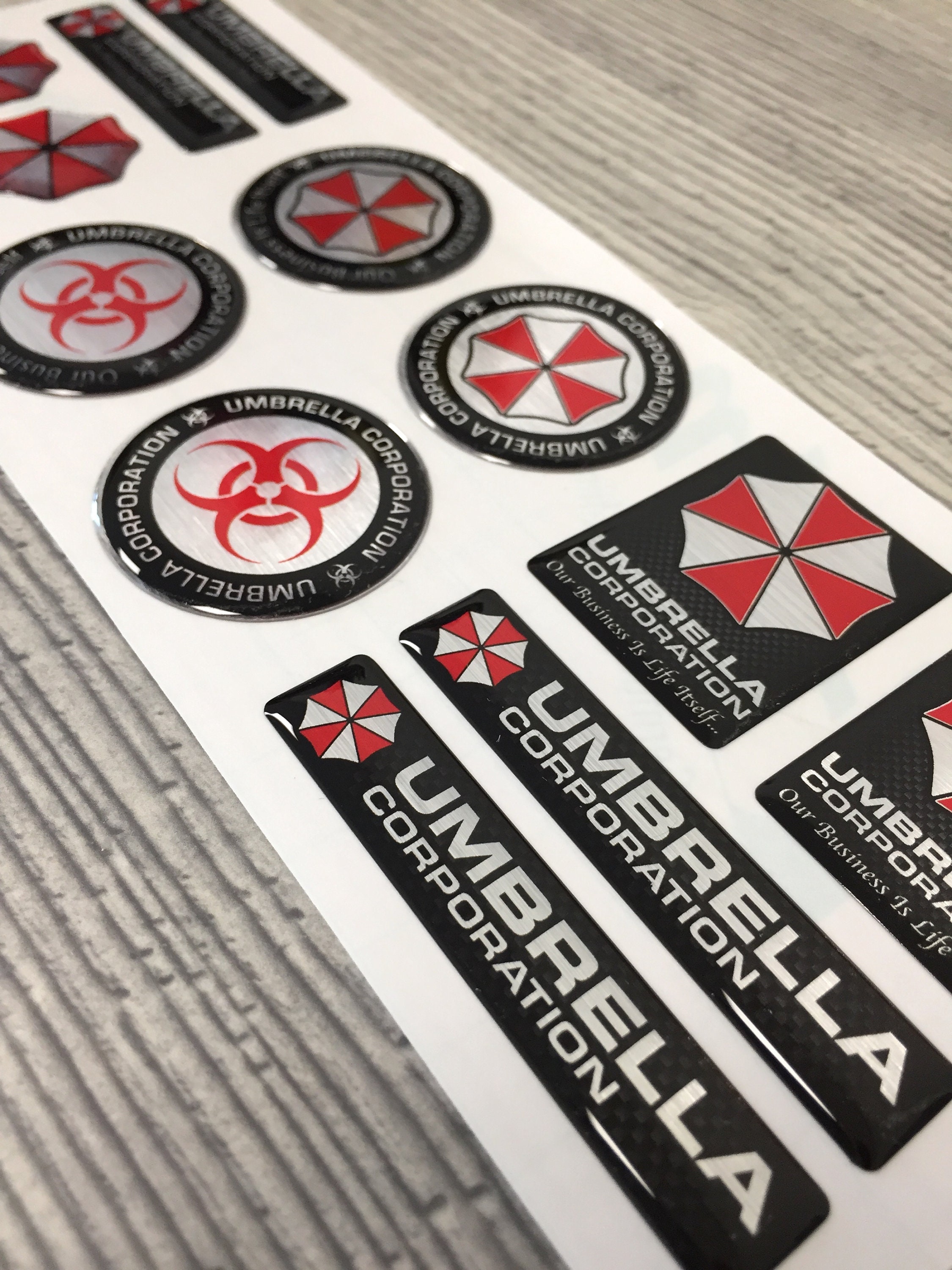 Resident Evil Umbrella Corporation 3d Domed Stickers 13pcs - Etsy