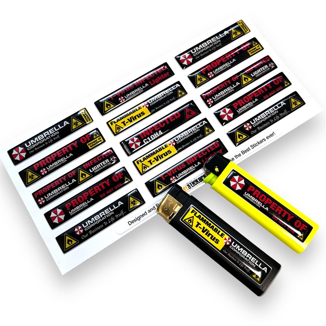 3d Domed Epoxy Resident Evil Umbrella Corporation Infected Lighter ...