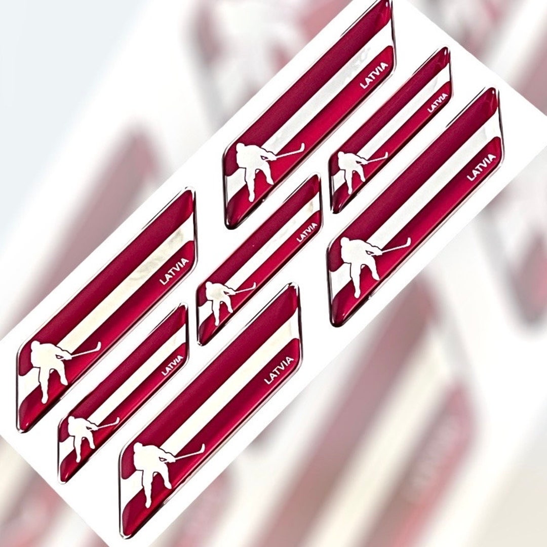 Latvia Hocky Flag 3d Epoxy Resin Domed Stickers - Etsy