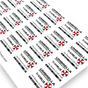 Resident Evil Umbrella Corporation T-virus Vial Stickers 25x17.5mm - Etsy