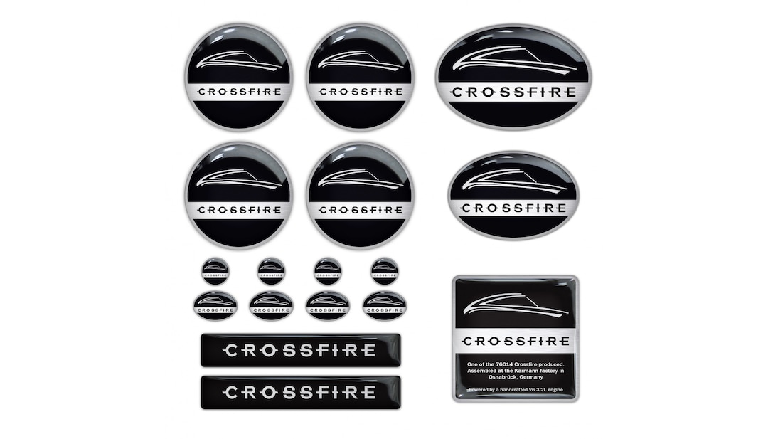 17pc Set SRT6 Chrysler Crossfire Domed Emblem Decal Sticker - Etsy