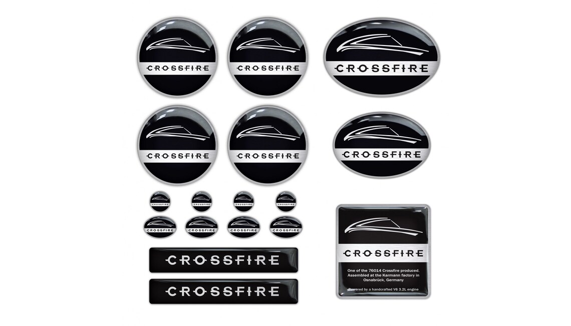 17pc Set SRT6 Chrysler Crossfire Domed Emblem Decal Sticker - Etsy
