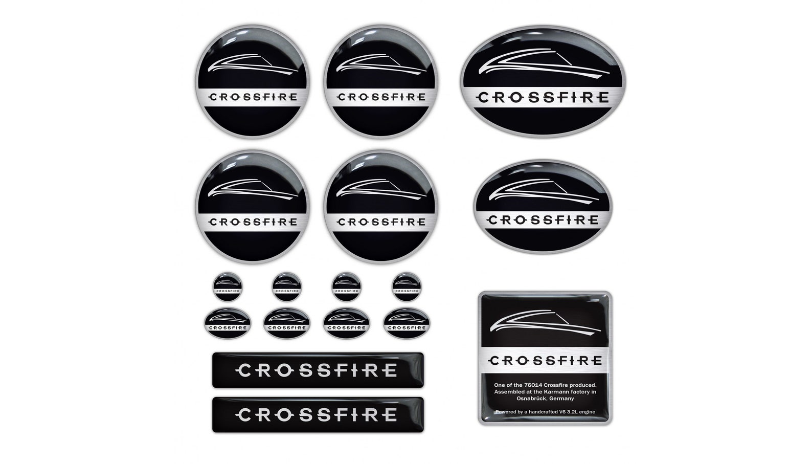 17pc Set SRT6 Chrysler Crossfire Domed Emblem Decal Sticker - Etsy