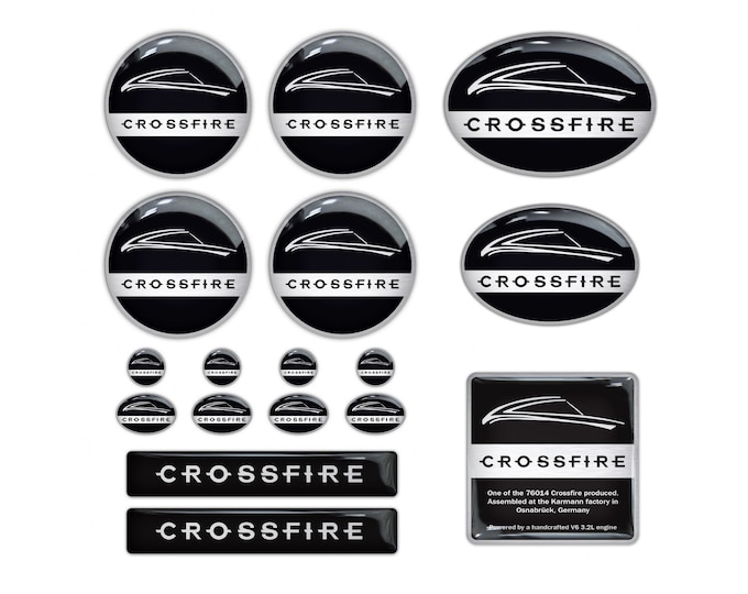 17pc Set SRT6 Chrysler Crossfire Domed Emblem Decal Sticker - Etsy