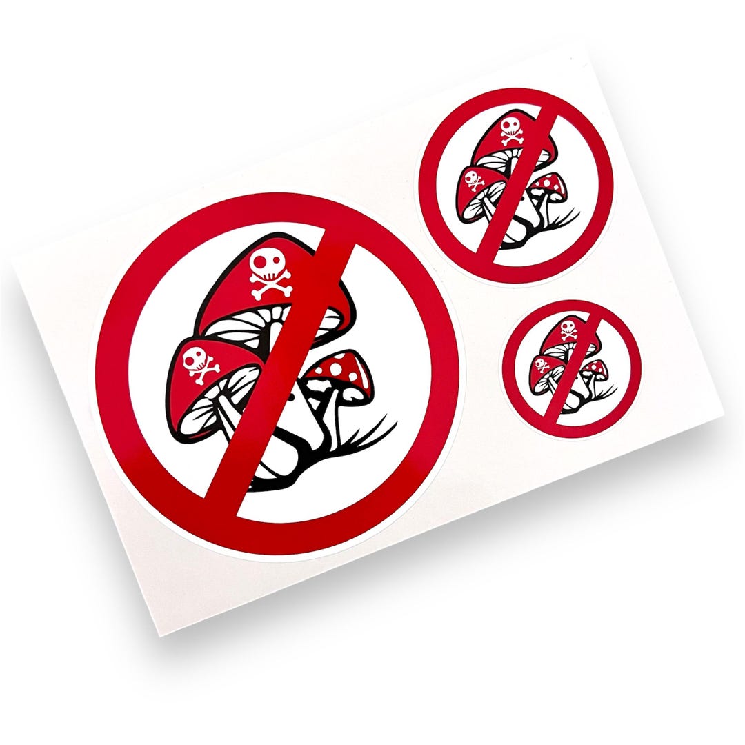 Poison Mushrooms Sign Stop Warning Sign Vinyl Sticker Decal - Etsy