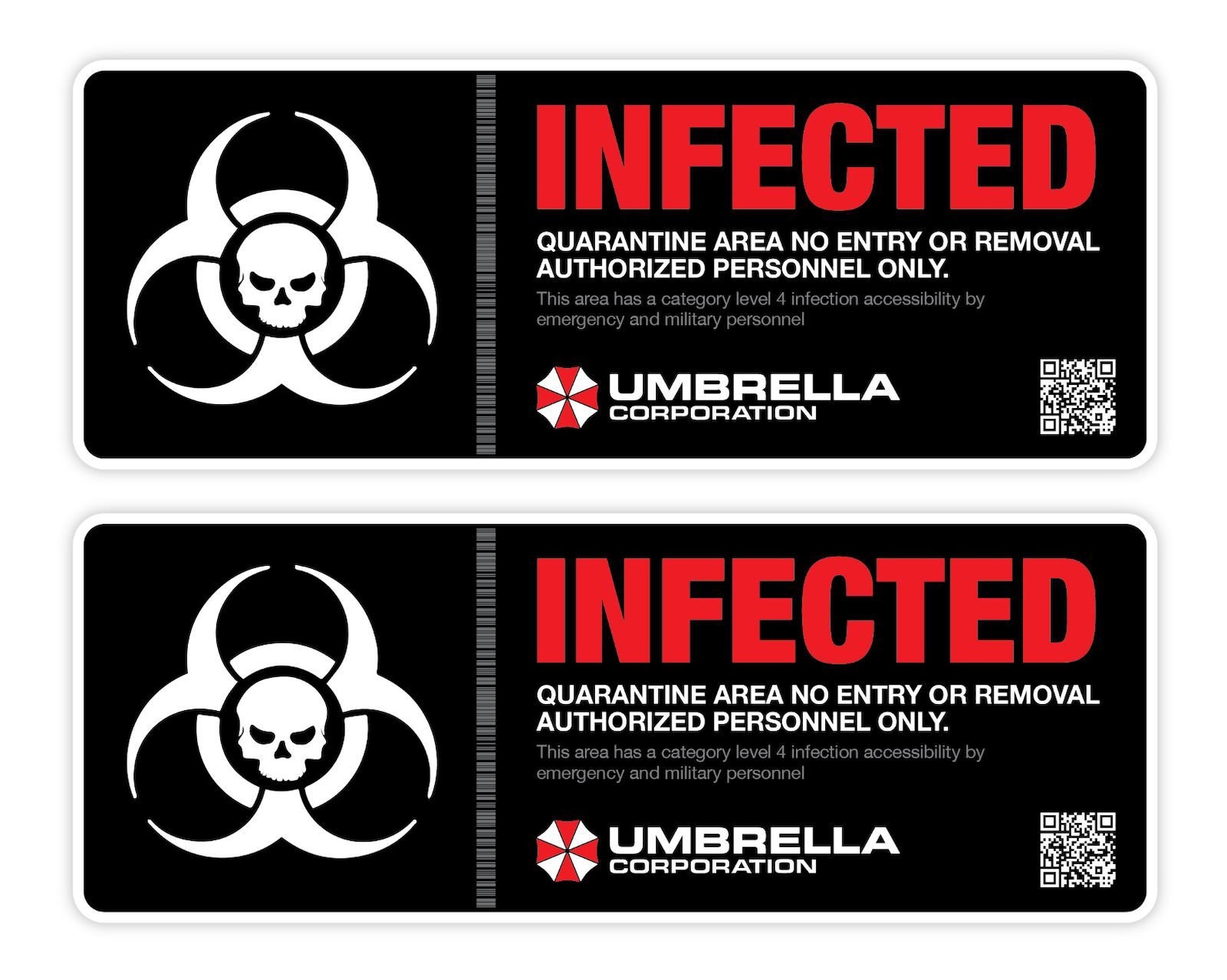 2pcs Umbrella Corporation Resident Evil Infected Biohazard Car Stickers ...