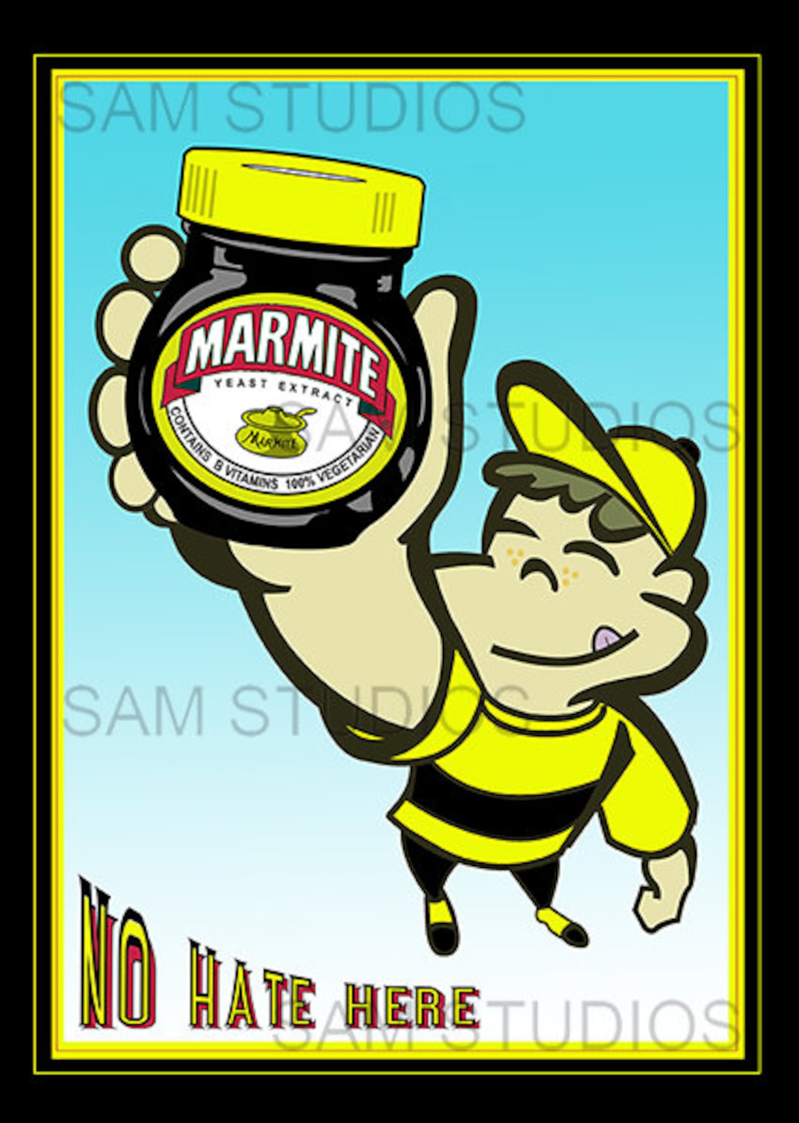 Retro Marmite - No Hate Here - Etsy