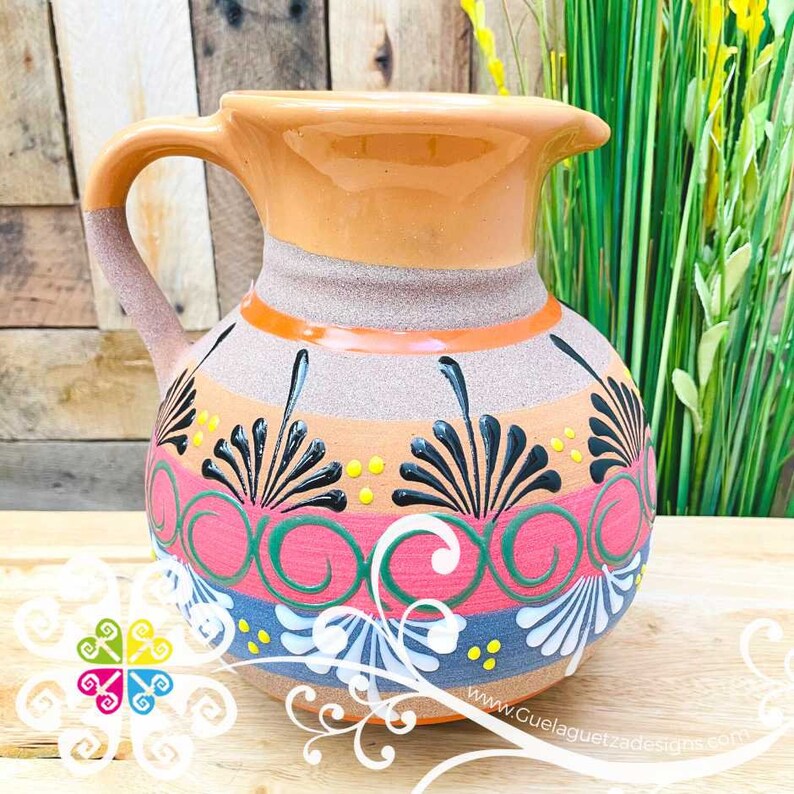 Round Clay Pitcher Jarro Mexican Pitcher | Etsy