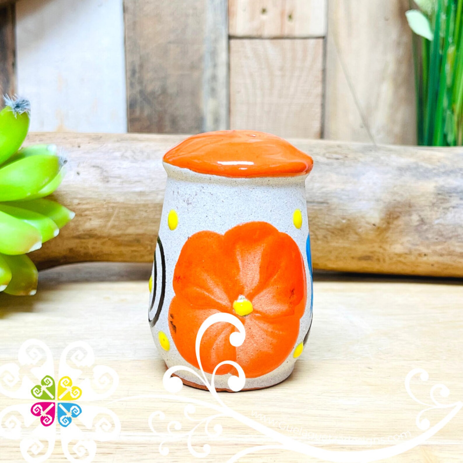 Single Clay Salt and Pepper Shaker - Decorated Salero - Mexican Shaker ...