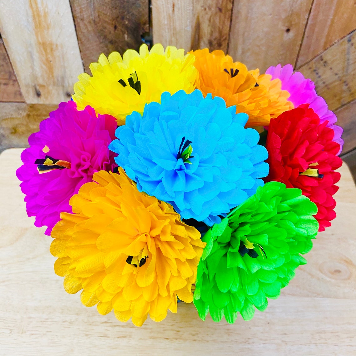 10 Pcs Handmade Flower Bunch - Paper Flowers - Mexican Flower Bouquet ...