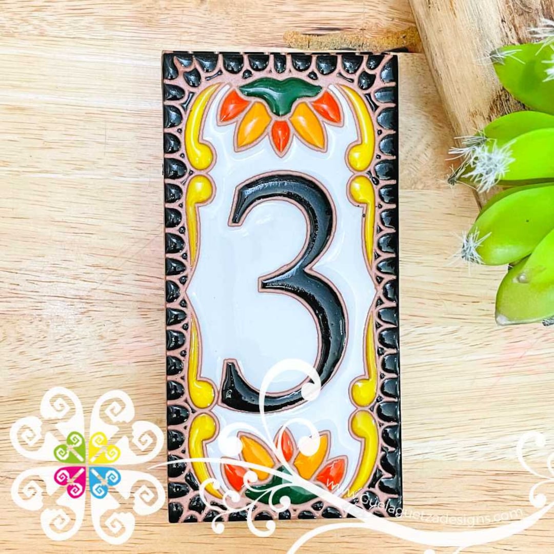 Honeycomb Mexican House Numbers - Tiles Numbers - Etsy