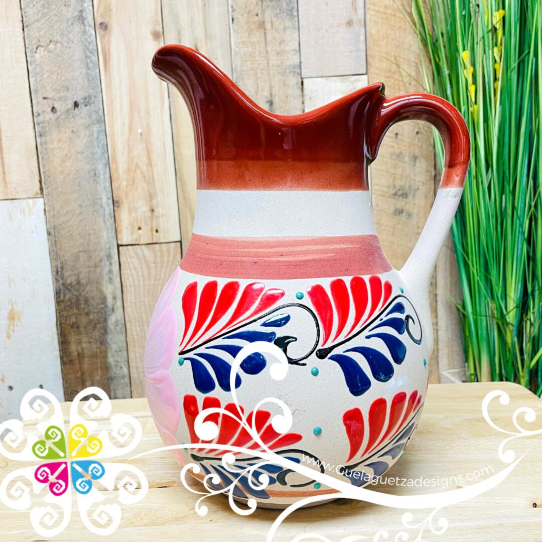 Oval Clay Pitcher Jarro Barro Mexicano Authentic Mexican Pitcher - Etsy