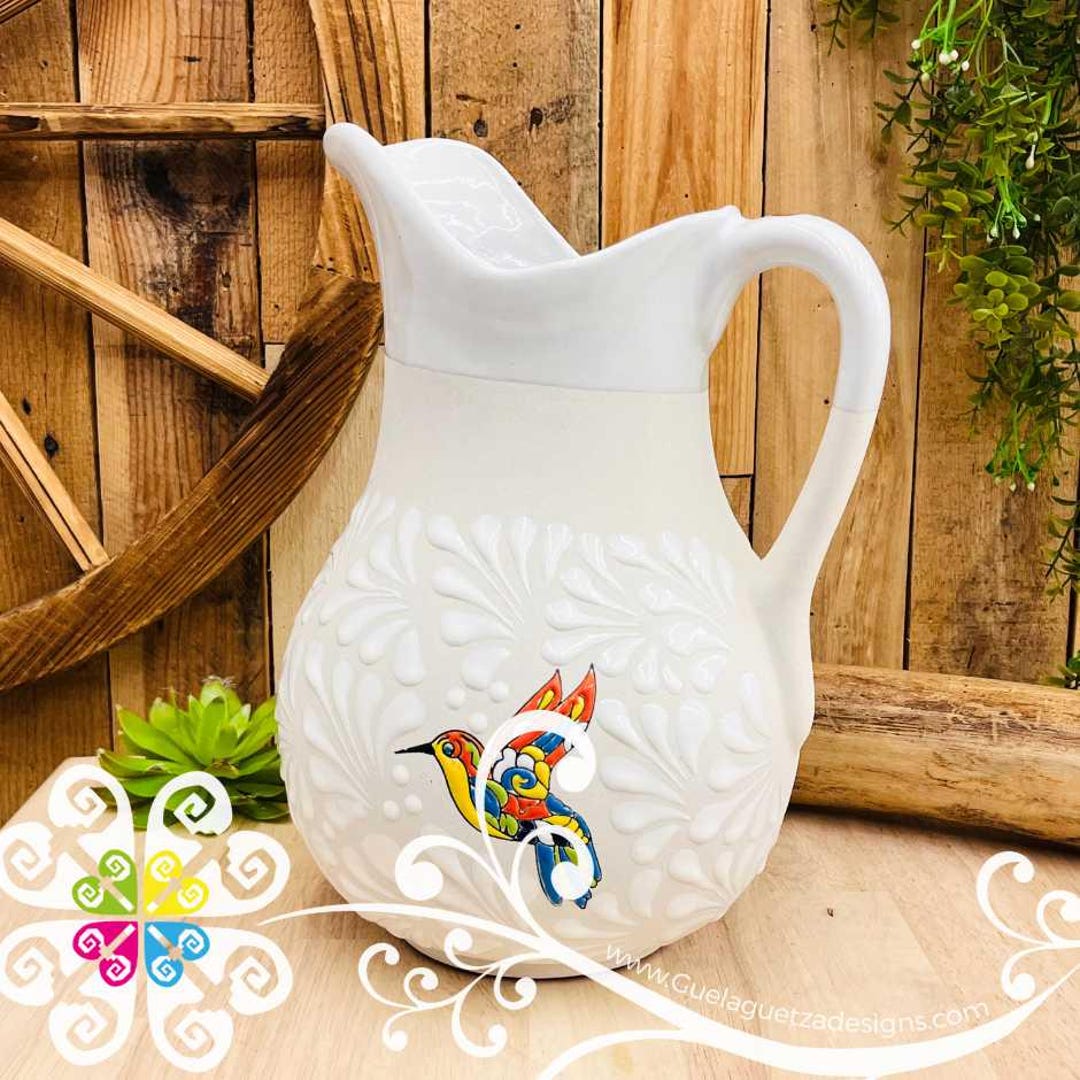 Colibri White Espiga Large Pato Clay Pitcher - Jarro De Barro - Etsy