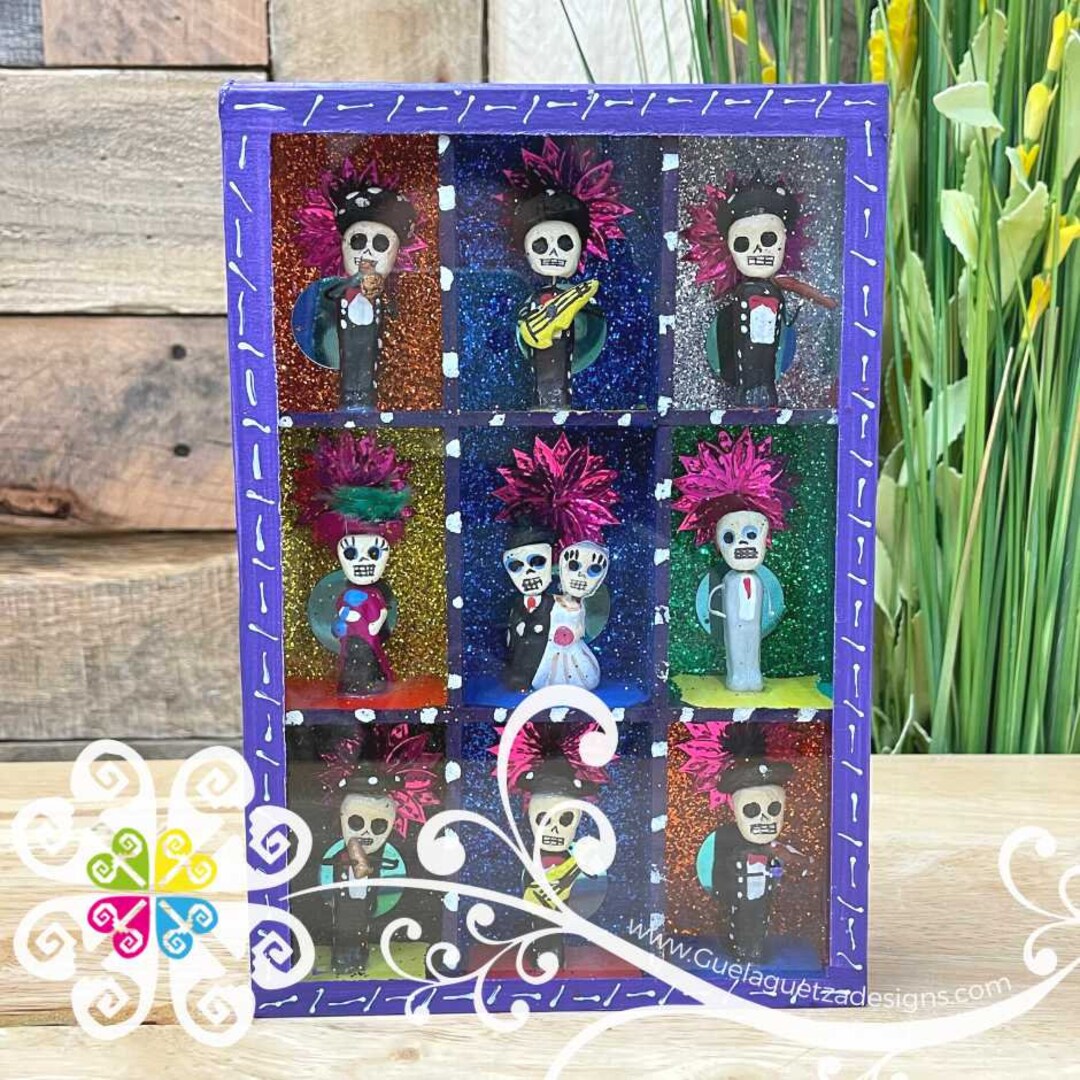 Purple Mexican Gallery Box Decor - Cajita Decorativa Barro Cocido - Etsy