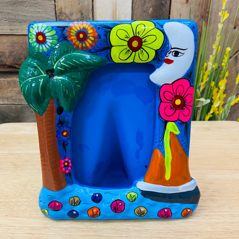 Paradise Beach - Hand Painted Mexican Picture Frame - Authentic Clay ...