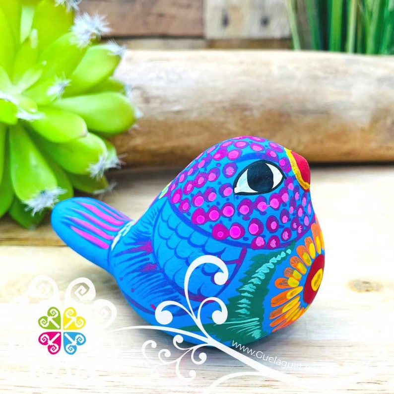 Colorful Clay Bird - Mexican Bird - Guerrero Painted Bird - Etsy