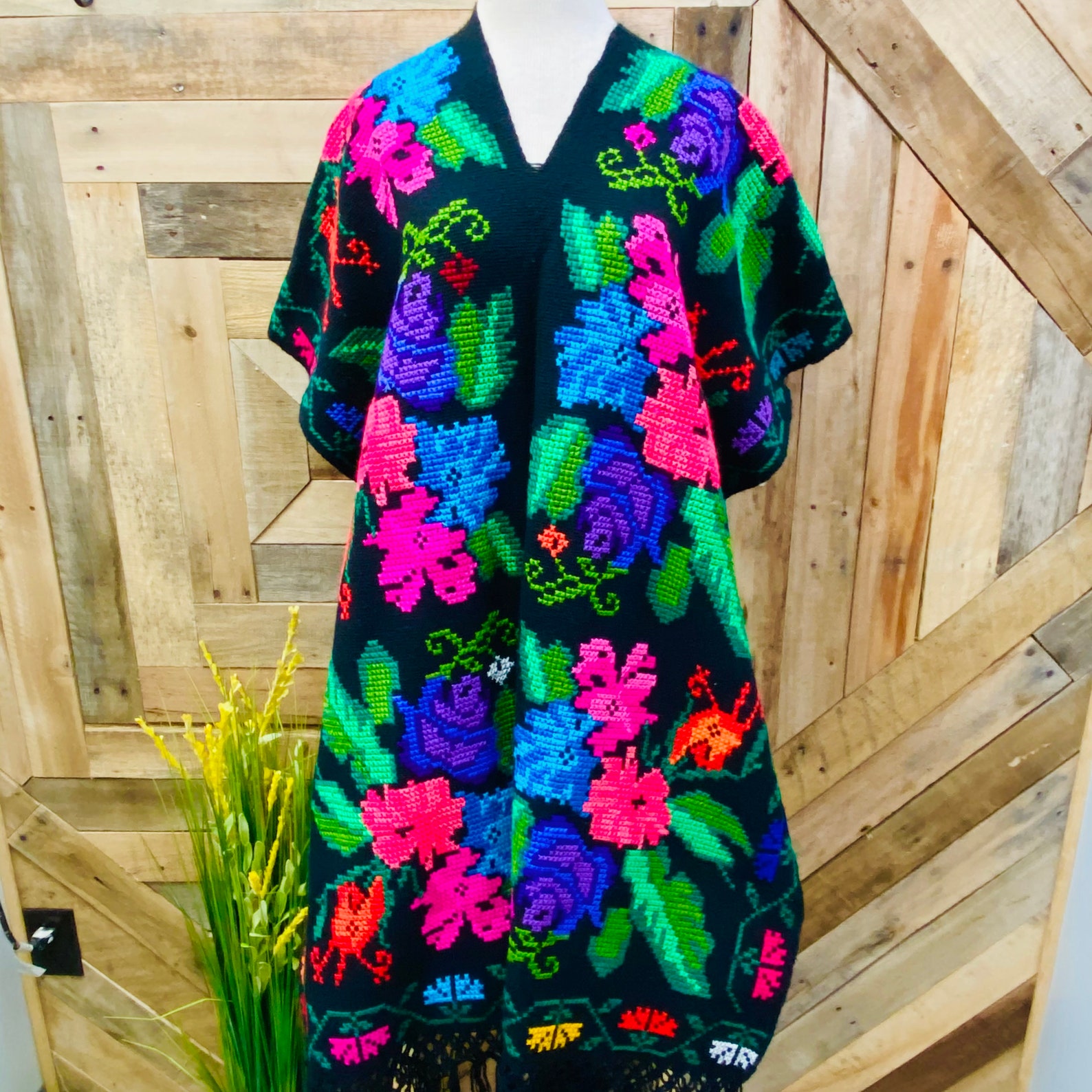 Embroider Gaban Mexican Poncho Gaban Mexicano Bordado | Etsy