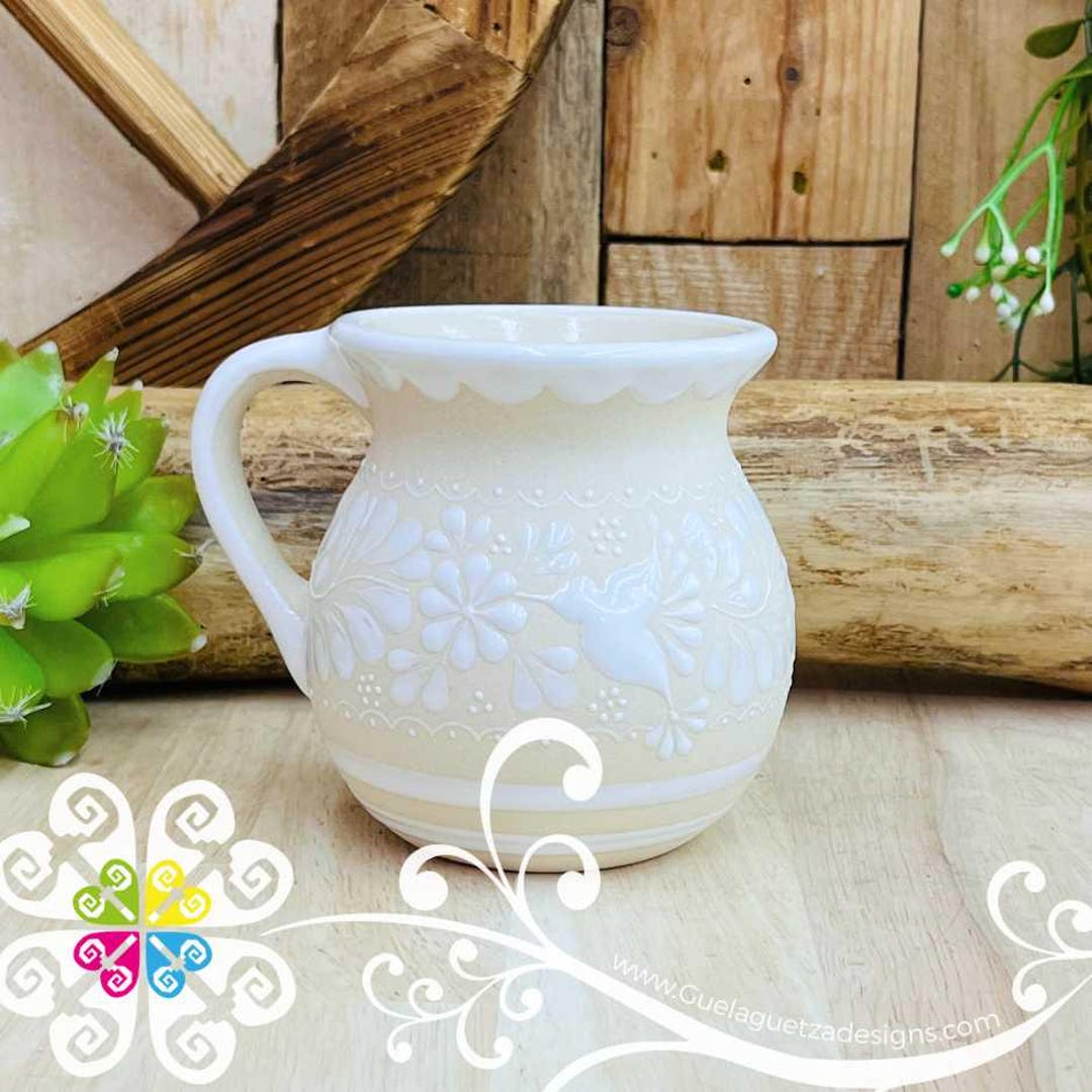 White Taza Ponchera Colibri - Barro Alta Temperatura - Single Clay Mug ...