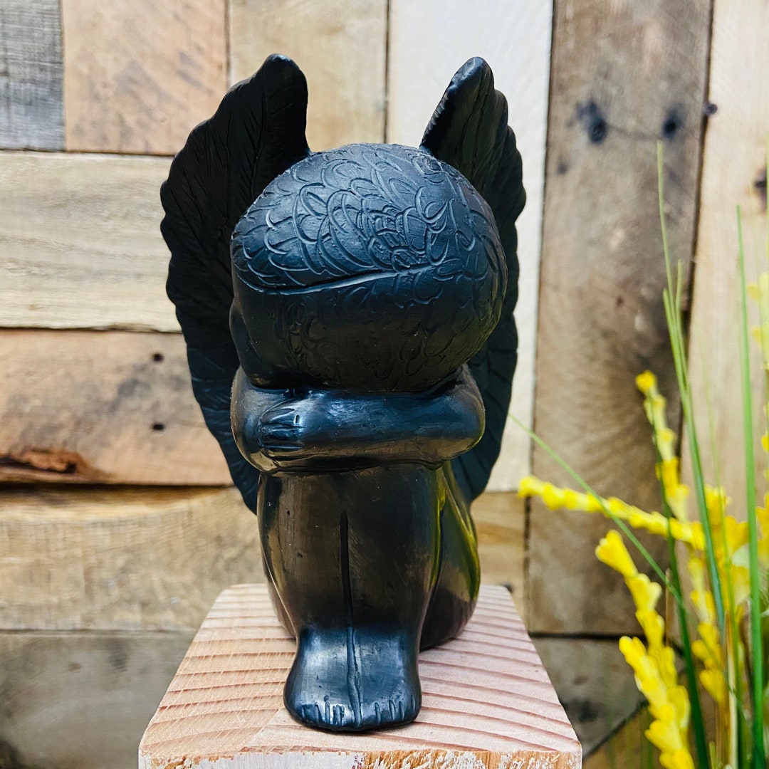Beautiful Black Clay Angel - Home Decor Angel - Barro Negro Oaxaca - Etsy