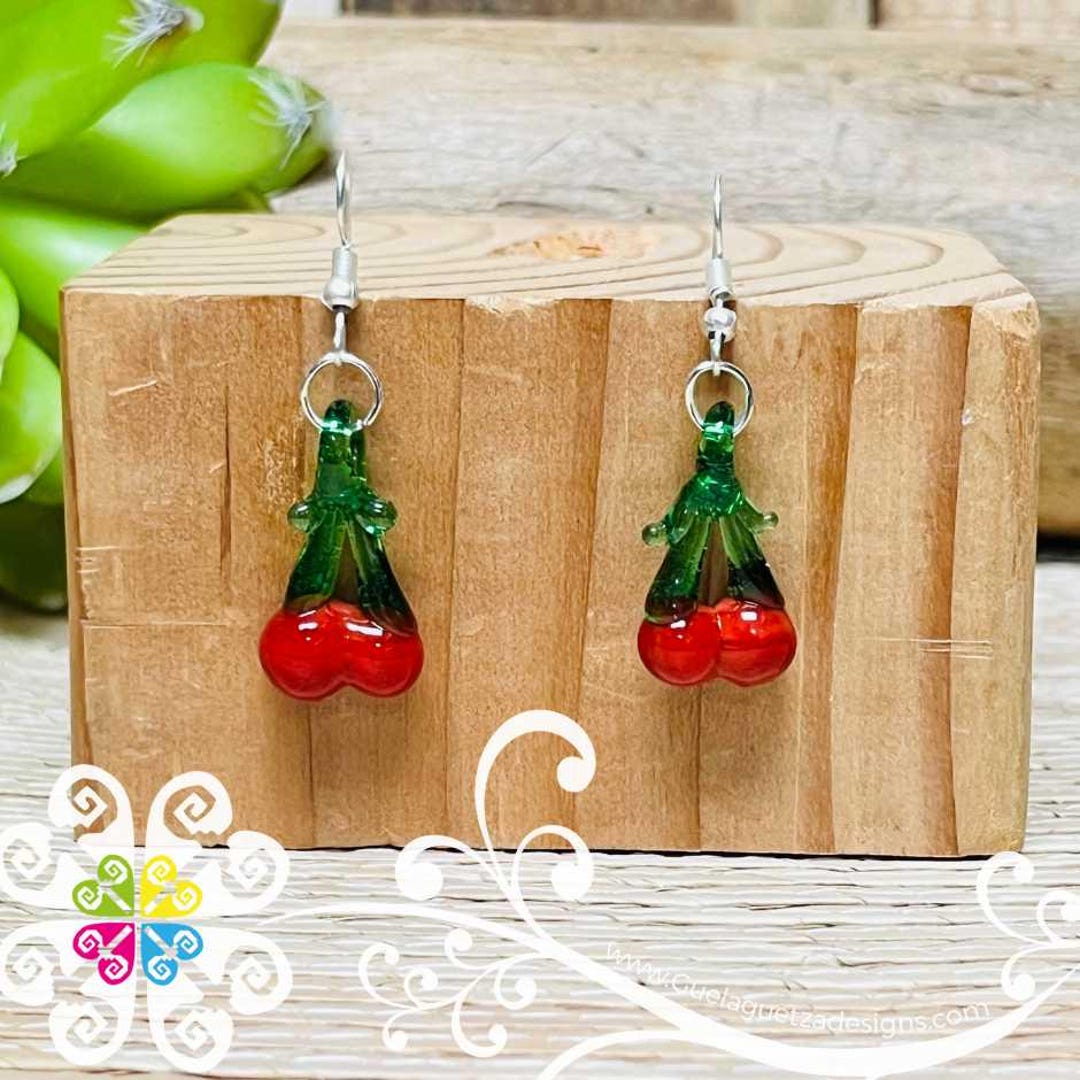 Alimentos - Artisan Glass Earrings - Mexican Earring - Aretes Vidrio ...