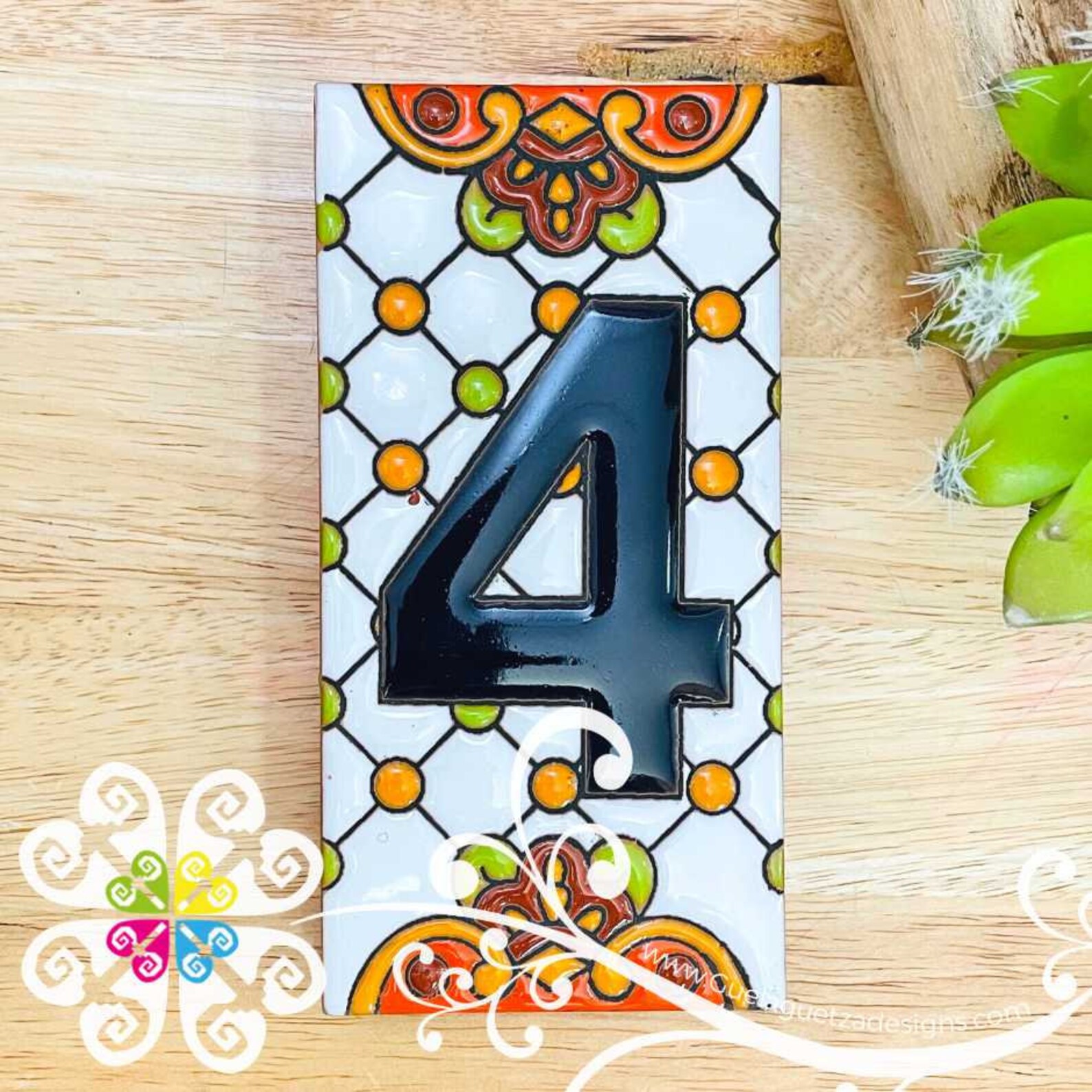 Dots Mexican House Numbers - Tiles Numbers - Etsy