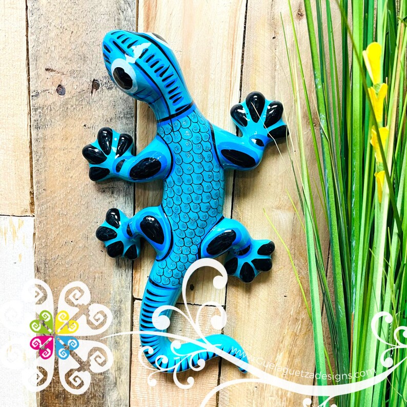 Medium Hand Paint Clay Lizard Mexican Lizard Decor - Etsy