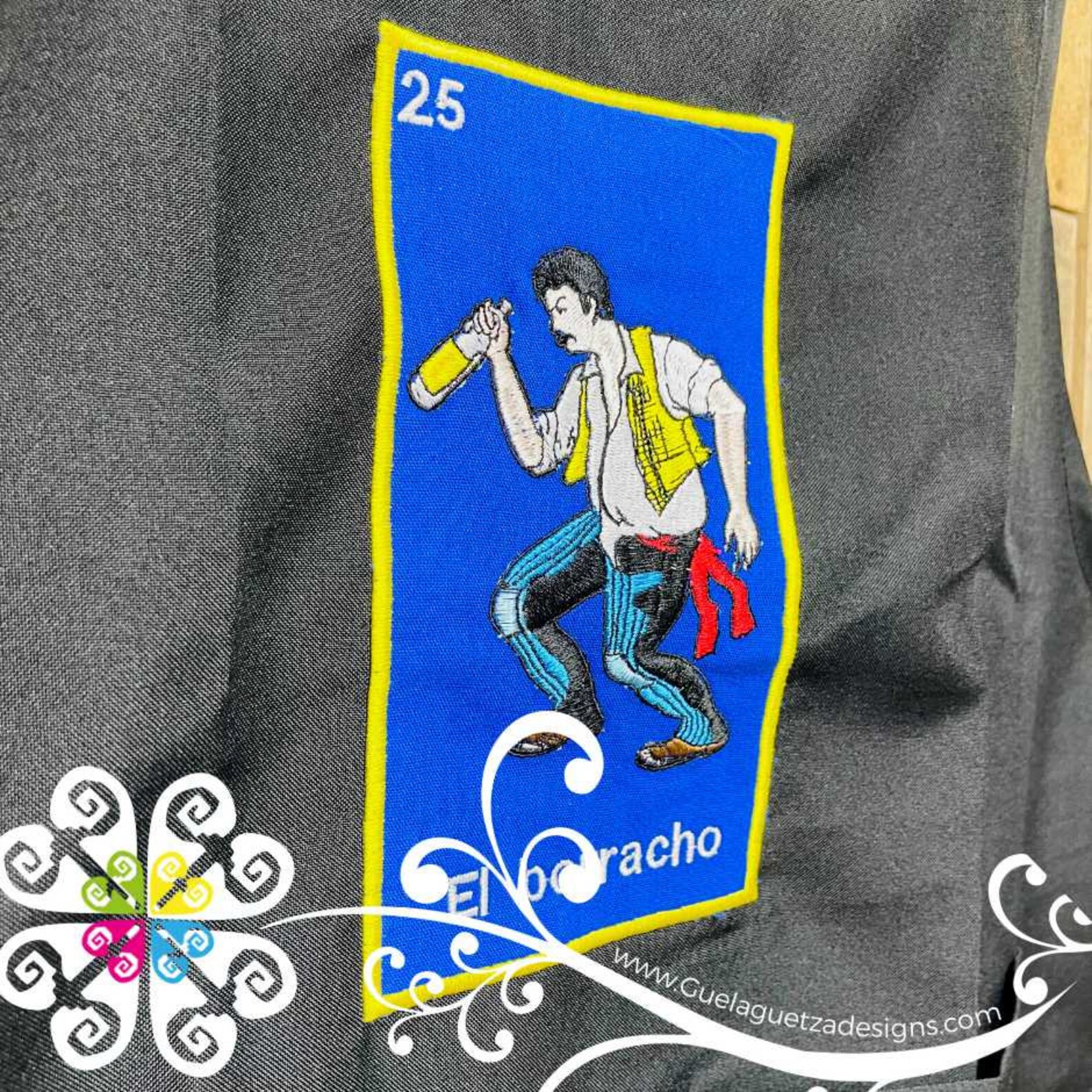 El Borracho Embroider Apron - Mandil Loteriamx - Men Apron - Father's ...