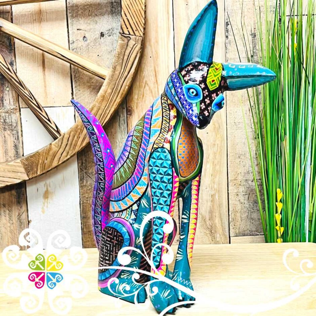 Large Xoloitzcuintli Alebrije - Handcarve Wood Decoration Figure - Dog ...