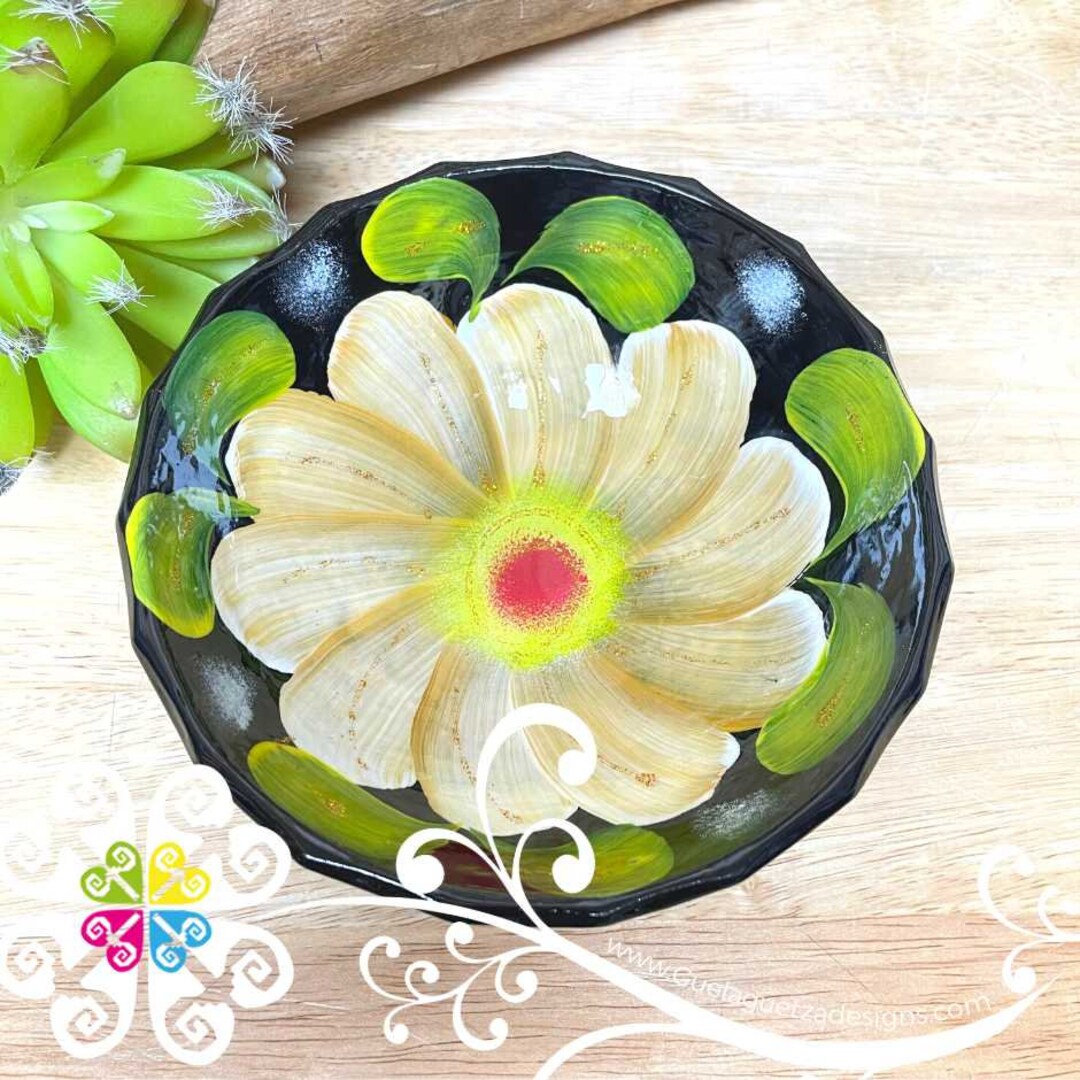 Black Guerrero Hand Painted Salsa Bowl - Salcero De Barro - Mexican ...
