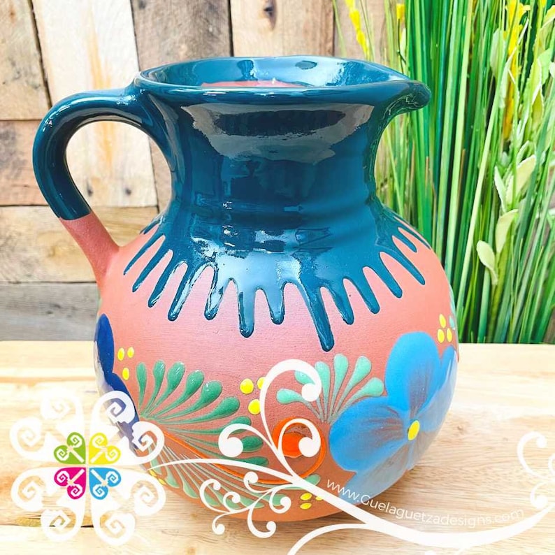 Round Clay Pitcher Jarro Mexican Pitcher | Etsy