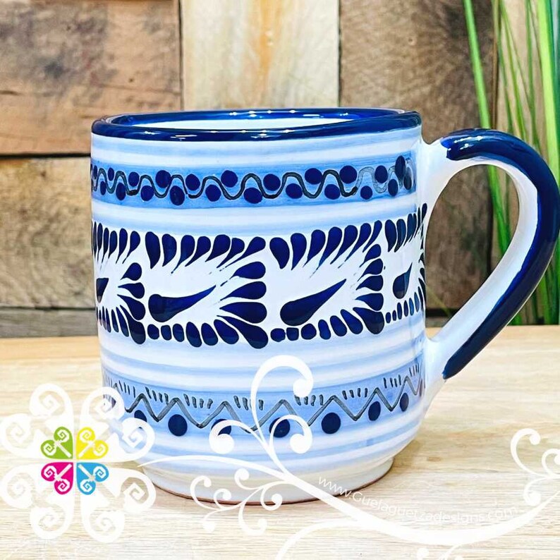 El Jefe Blue Talavera Mug Mexican Mug Taza Talavera - Etsy