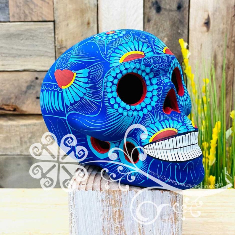 Large Solid Colors Hand Painted Sugar Skull - Calaverita Guerrero - Etsy