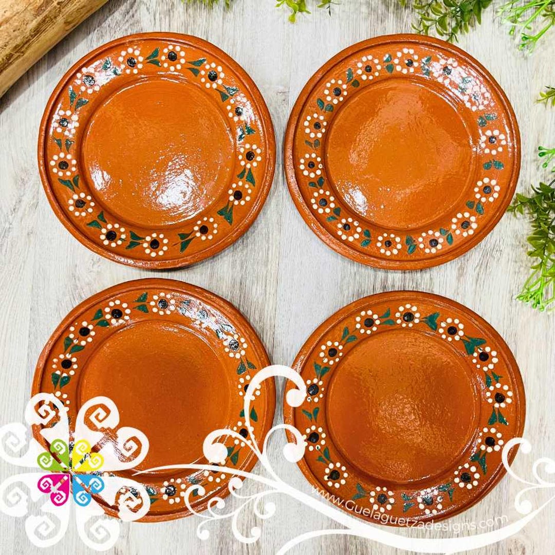 Set of 4 Medium Capula Traditional Plate - Set Capula Sencillo Clay ...