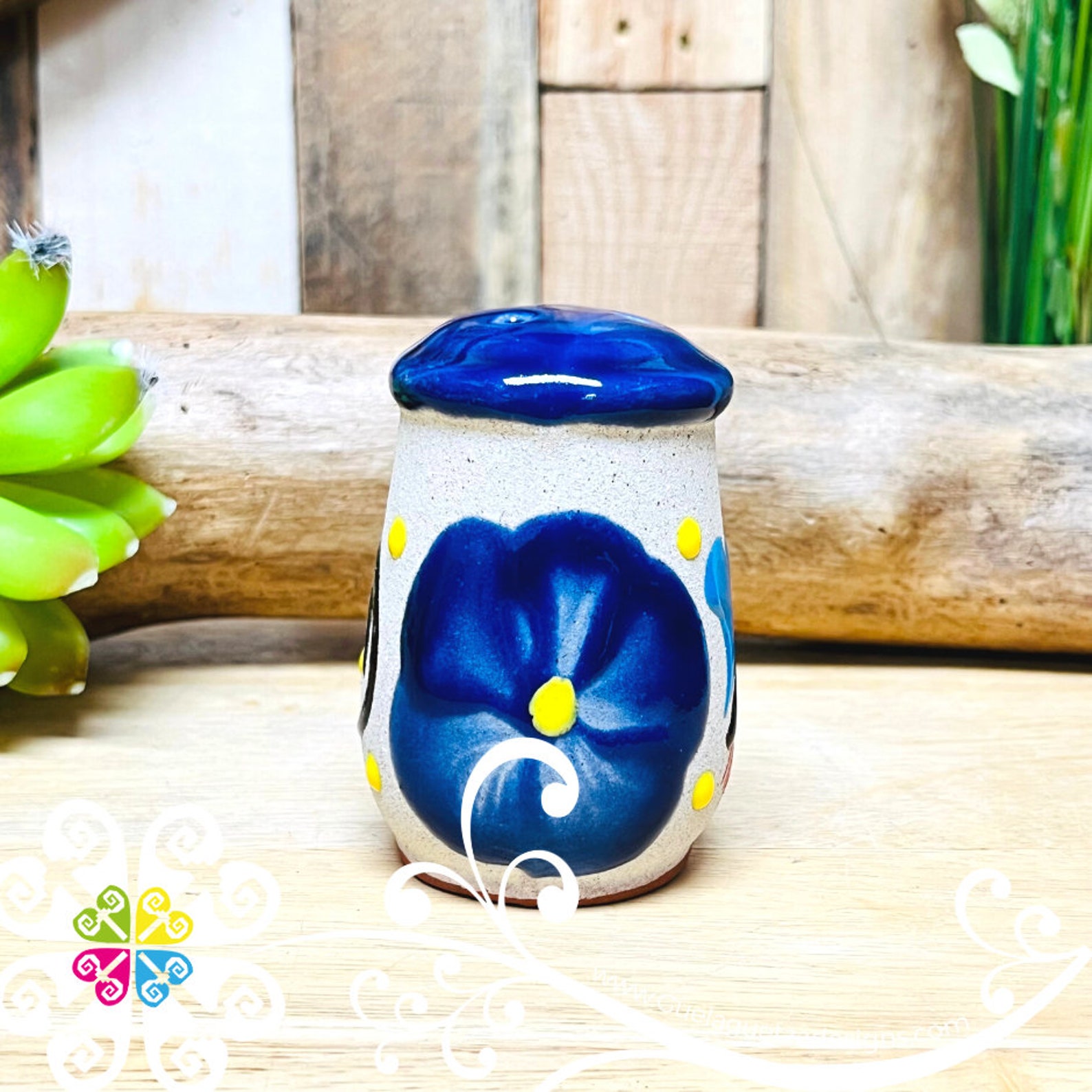Single Clay Salt and Pepper Shaker - Decorated Salero - Mexican Shaker ...