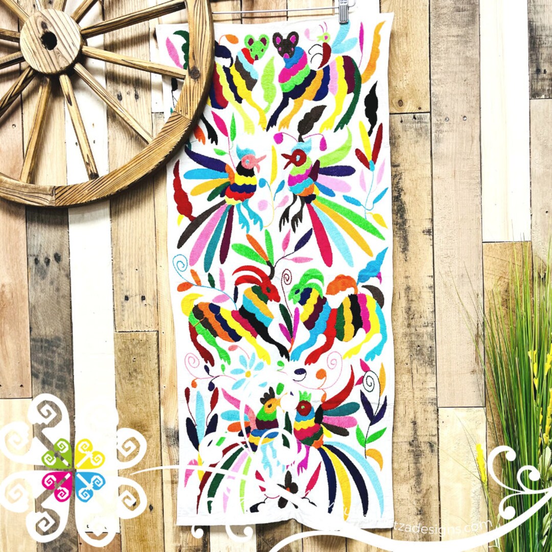 Multicolor Small Otomi Center Piece - Camino De Tenango - Mexican Table ...