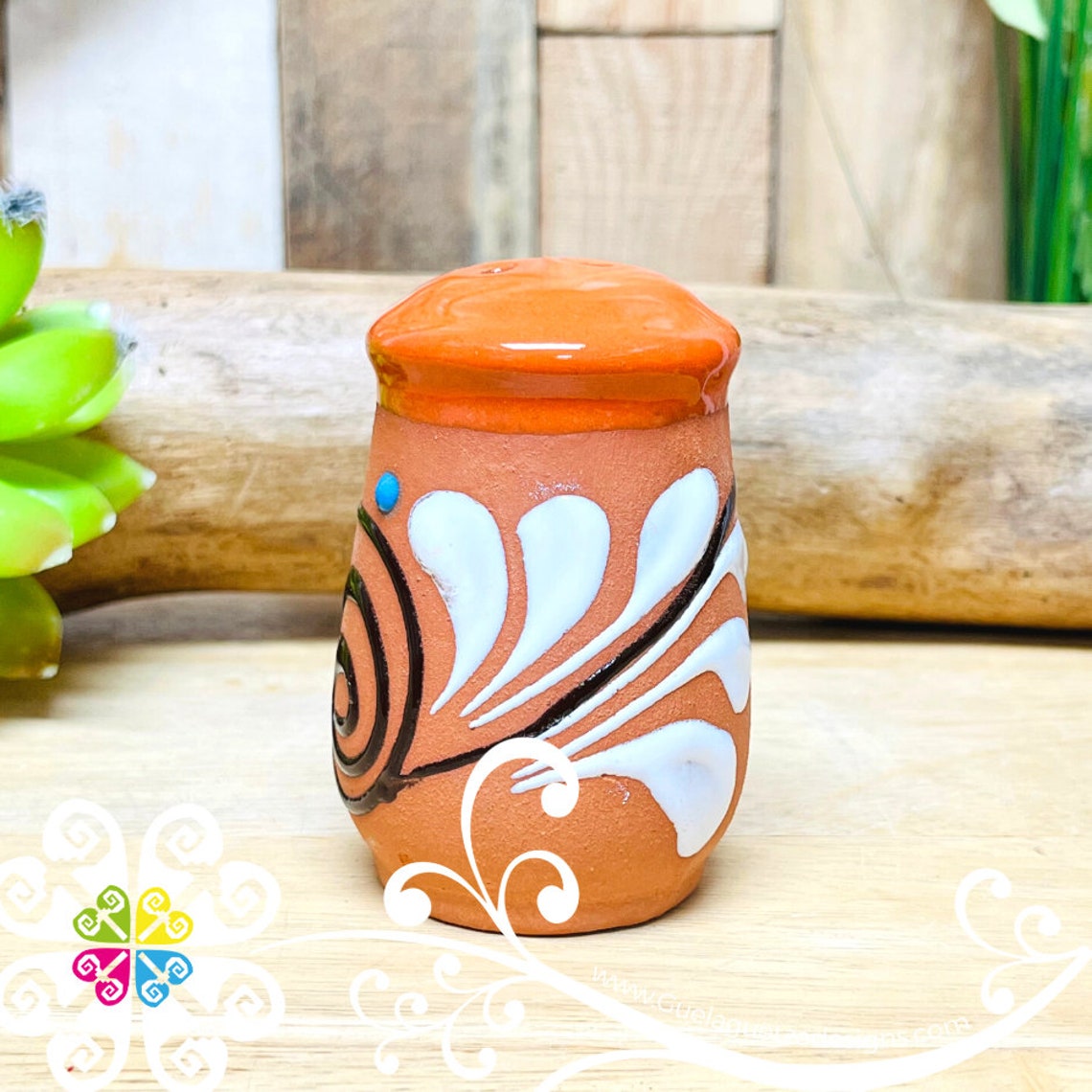 Single Clay Salt and Pepper Shaker - Decorated Salero - Mexican Shaker ...