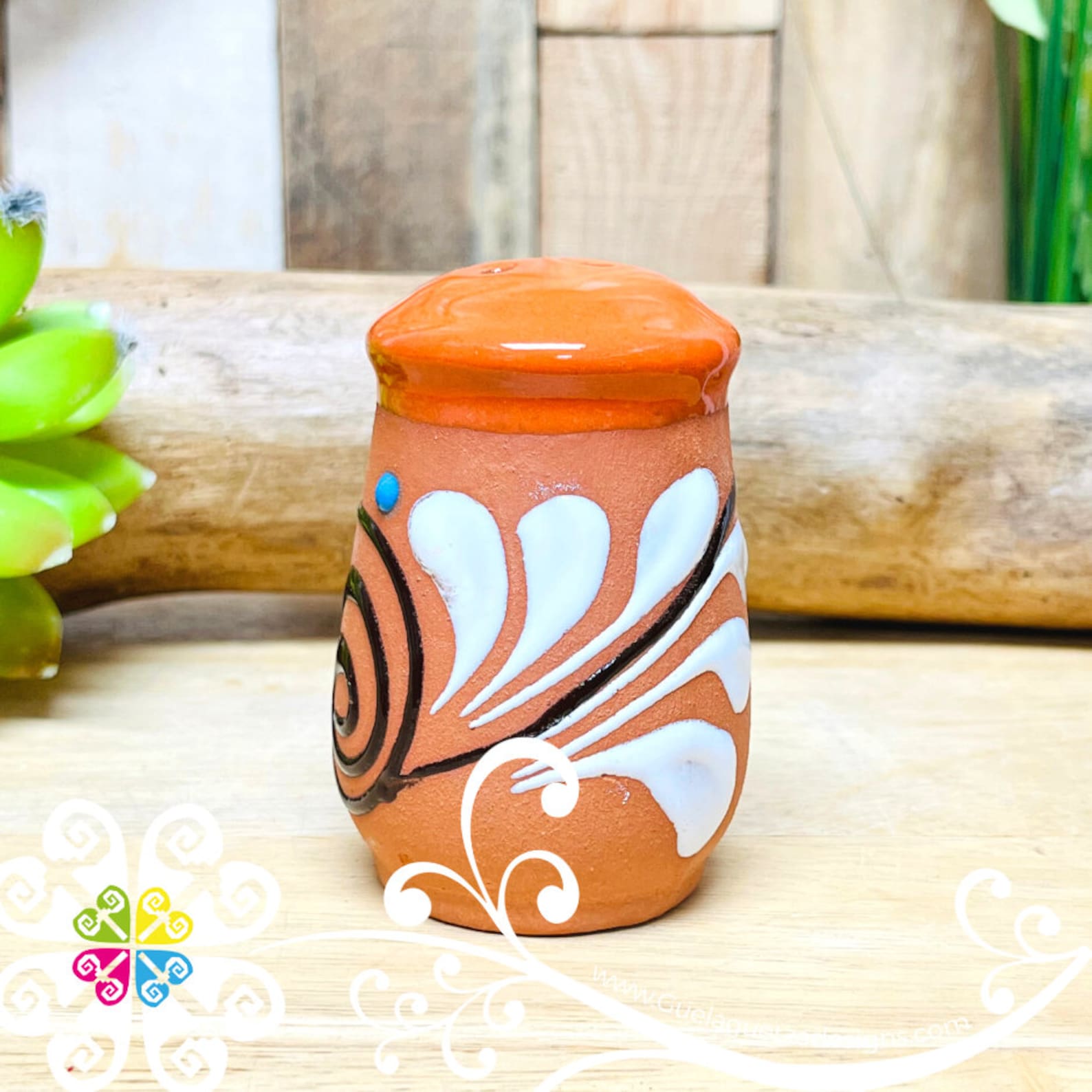 Single Clay Salt and Pepper Shaker - Decorated Salero - Mexican Shaker ...