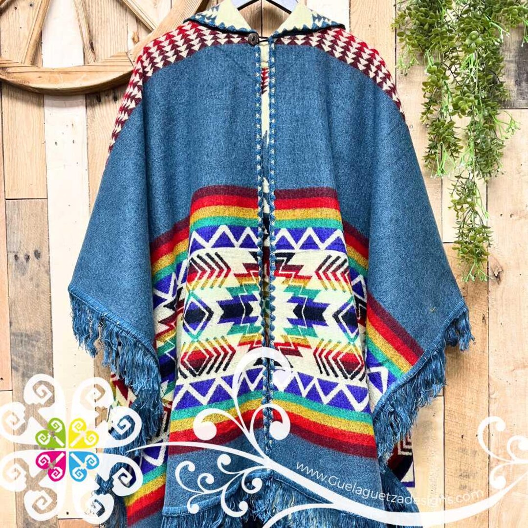 Peruvian Poncho - Men Poncho With Hoodie - Etsy