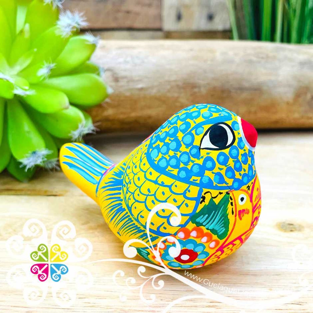 Colorful Clay Bird - Mexican Bird - Guerrero Painted Bird - Etsy