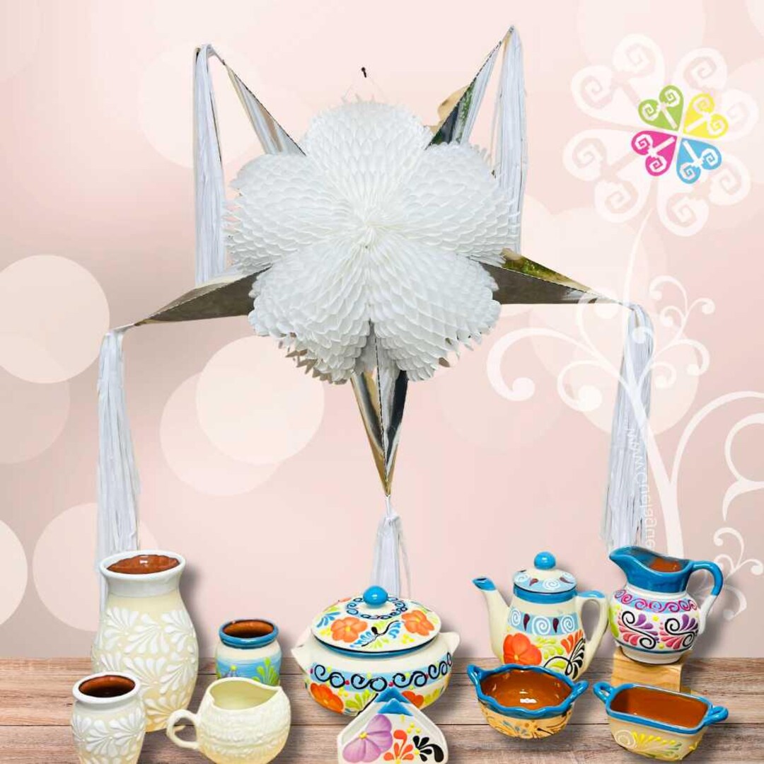 Medium White Fiesta Piñata - Mexican Fiesta Decor - Etsy