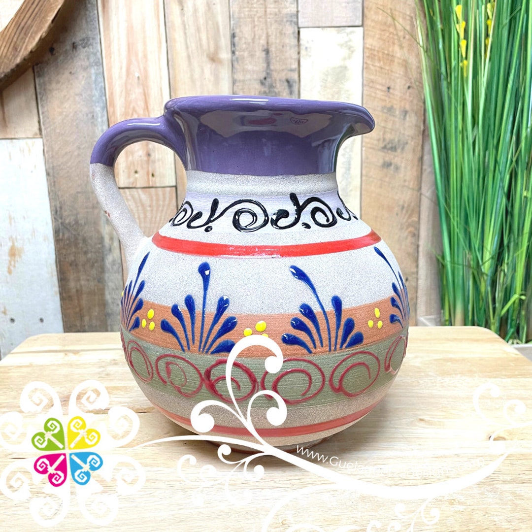 Round Clay Pitcher Jarro Mexican Pitcher - Etsy
