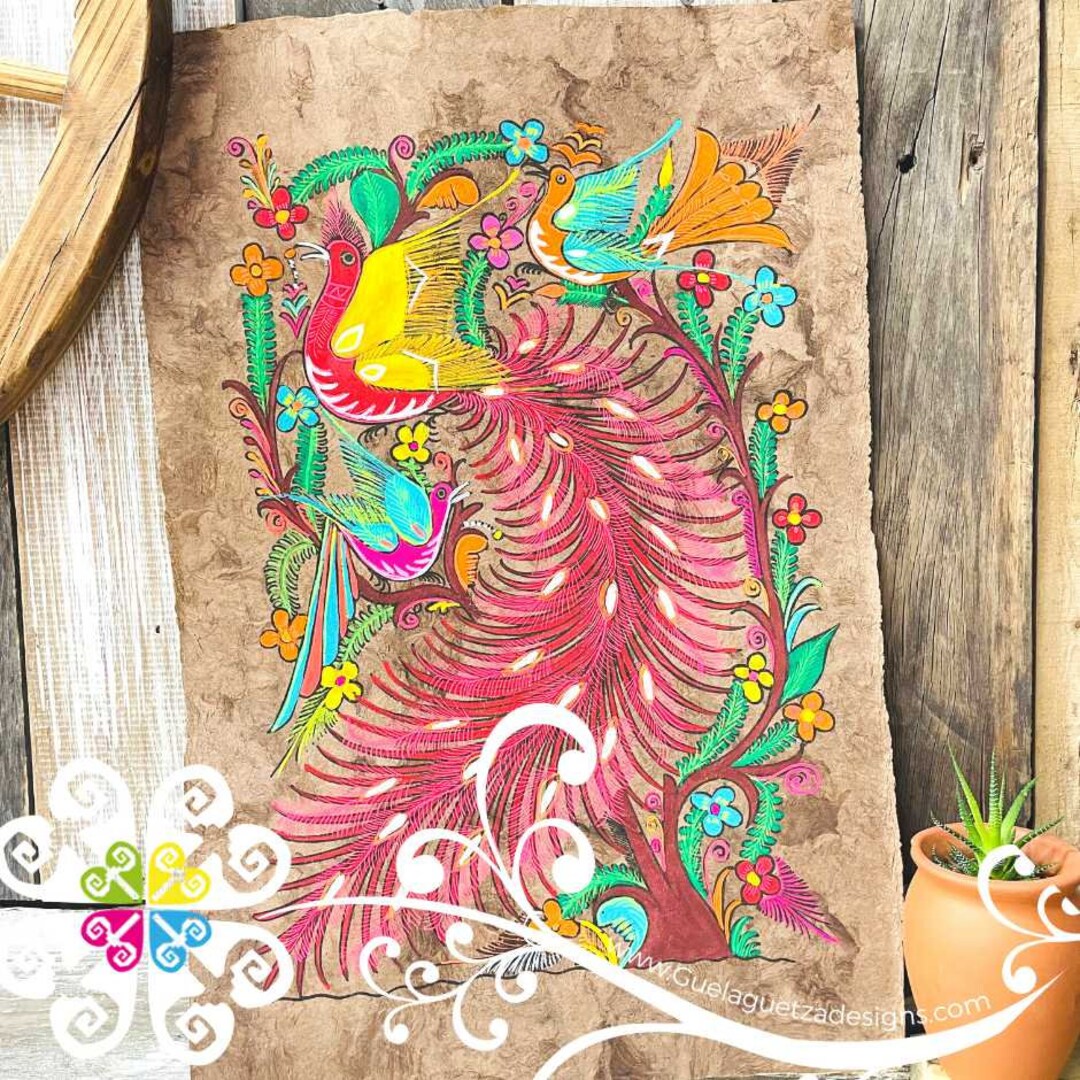 Large Fauna Designs - Amate Paintings- Authentic Mexican Home Decor ...