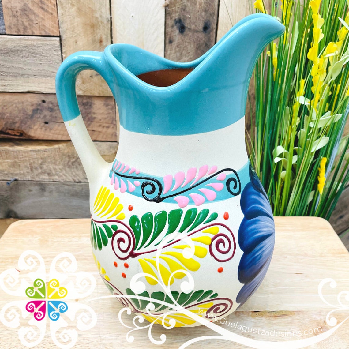 Oval Clay Pitcher Jarro Barro Mexicano Authentic Mexican - Etsy