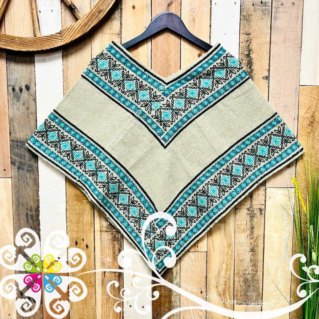 Orillado Puntada Antigua Design Embroider Poncho Mañanita Poncho ...