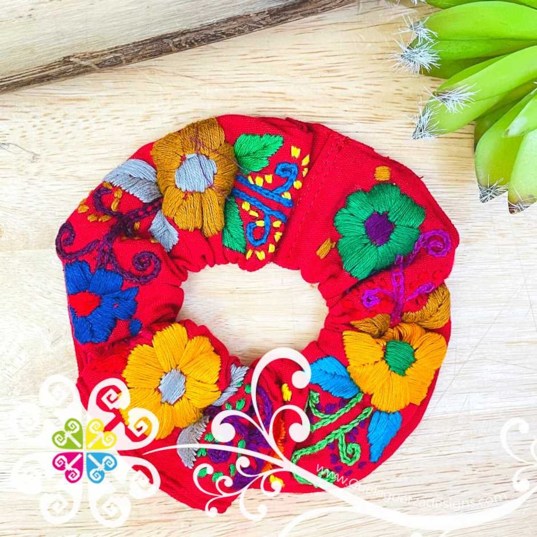 Embroider Chiapas Scrunchies - Mexican Scrunchie - Embroider Hair ...